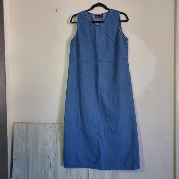 Erika | Dresses | Erika Blue Denim Sleeveless Maxi Dress | Poshmark